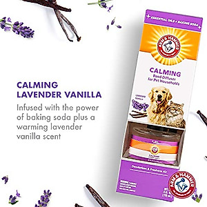 Arm & Hammer for Pets Air Care for Pet Odor Elimination | Arm & Hammer Air Care Pet Deodorizer with Baking Soda for Pet Households, Lavender Vanilla Reed Diffuser