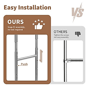 dgedby Clothes Rack Heavy Duty 620LBS For Hanging Clothes, Commercial Garment Rack Heavy Duty,Collapsible ＆ Portable Clothes Rack with Wheels,Rolling Clothing Racks Metal Clothing Rack (CR-H)