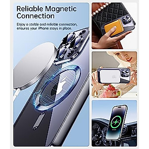 JAZZCAMEL Magnetic for iPhone 14 Pro Max Case with Full Lens Protection [Perfect Match for MagSafe] [with Top Class Screen Protector x1] Slim Luxury for Women Girls Men 6.7inch - Black