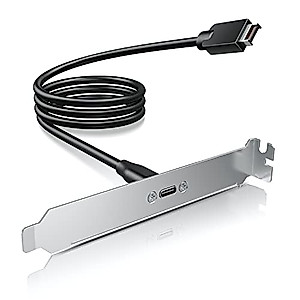 GRAUGEAR USB 3.2 Gen 2 USB-C Front Panel Adapter, Motherboard Header Extension Cable, USB-C Female to 20-pin USB Type-E A-Key Male Connector with PCIe Full Height Bracket, 19.6 in [G-AD-ETC-10G]