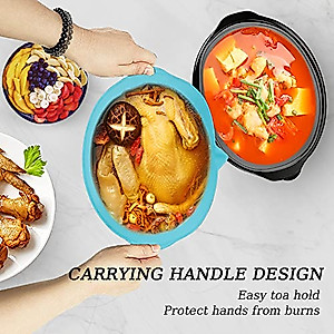 HATAK Silicone Slow Cooker Liner, Reusable Slow Cooker Silicone Liner, Suitable for Microwave, Oven, 6-7 Quart Oval Slow Cooker (Black)