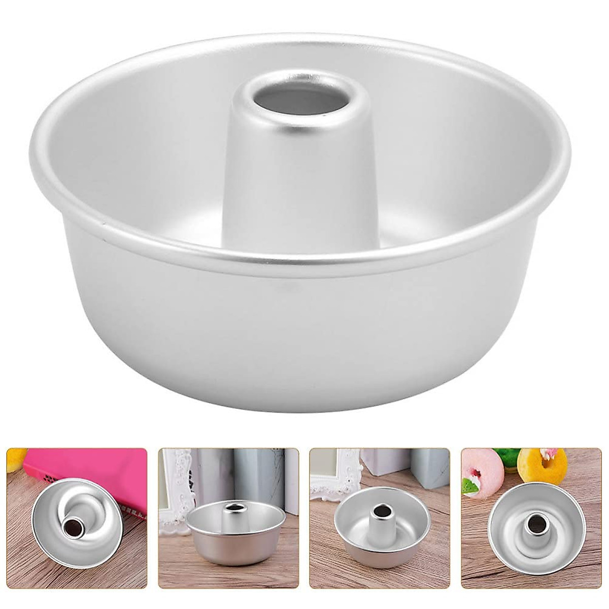 DOITOOL 1PC Angel Food Cake Pans for Baking, Aluminum, Round, 130X55mm