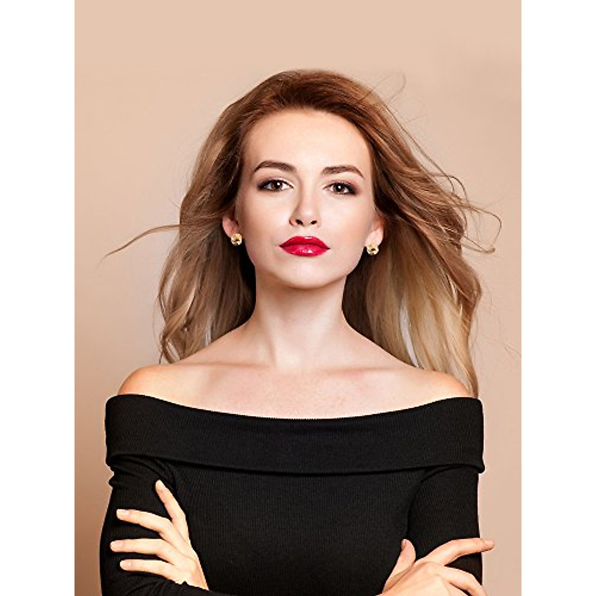 24 Pairs Stud Earrings Crystal Pearl Earring Set Ear Stud Jewelry for Women Men, Silver and Gold