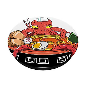 Kawaii Cute Anime Octopus Otaku Japanese Ramen White PopSockets PopGrip: Swappable Grip for Phones & Tablets