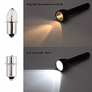 TRLIFE Maglight Replacement Bulbs DC 3V, Maglight LED Bulb for Only 2 Cells C&D Flashlight Headlight, 3W Maglight Replacement Bulbs LED Flashlight Bulbs(2 Pack)