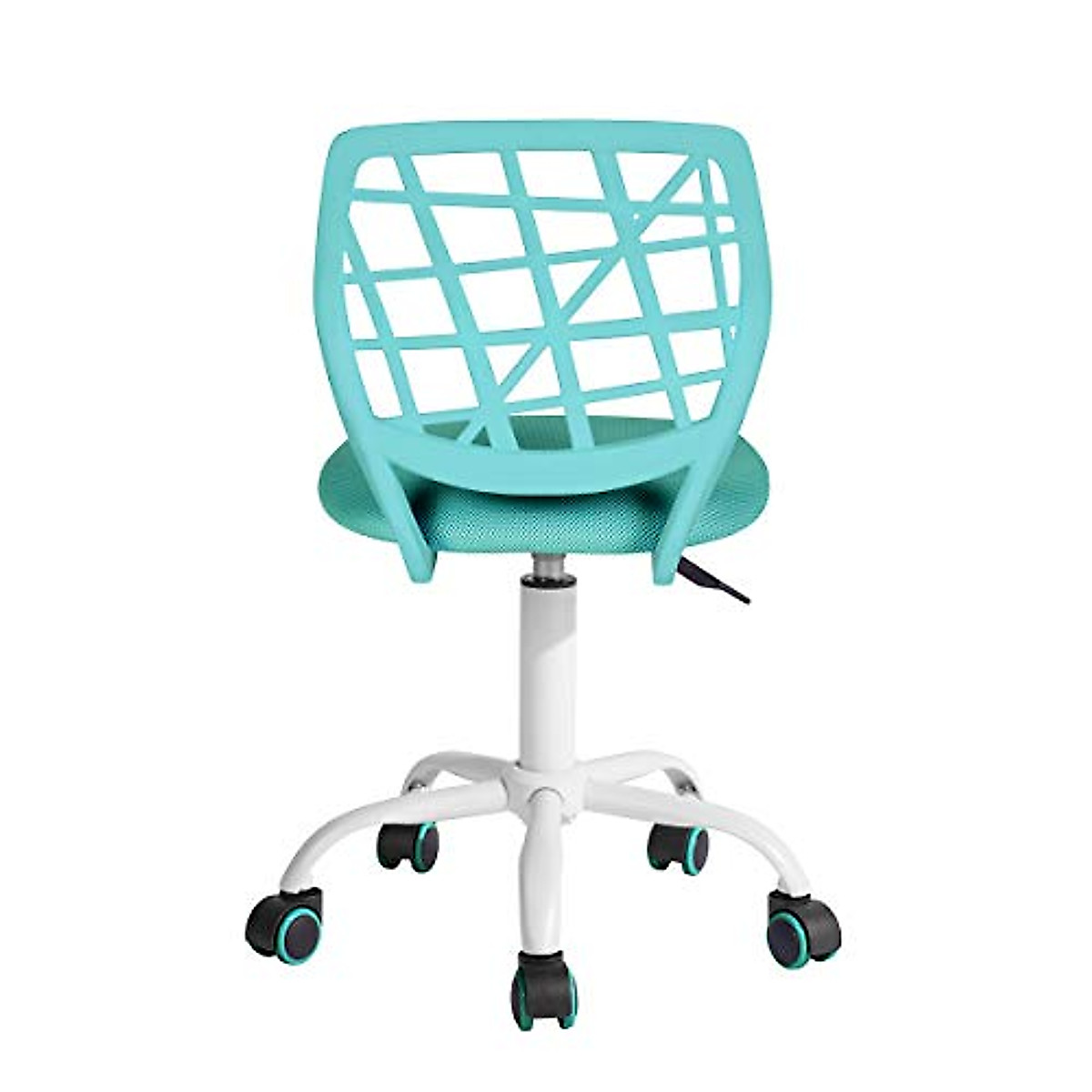 FurnitureR Teens Boys Girls Writing Task Chair Low Mid PP Mesh Back Fabric Seat,Home Children Study Chair (Turquoise, 1pc)