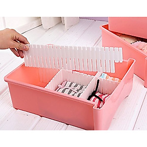 ESTAY DIY Plastic Drawer Dividers 8 Pcs Dresser Kitchen Office Drawer Organizer Accessories Underwear Tools Utensil Plastic Storage (White)