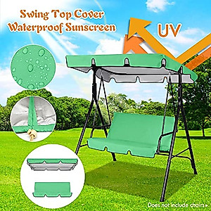 KFJZGZZ Replacement Cover Swing Ceiling Cloth Rain Cover Outdoor Awning Courtyard Patio Lawn & Garden Tree Swing for Adults Couch (0-Green, One Size)