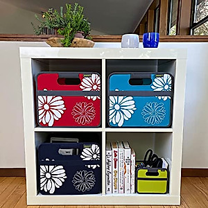 meori Small Collapsible Storage Bin, Fabric Storage Cube, with Dual Handles for Shelves, Small Storage Containers for Organizing