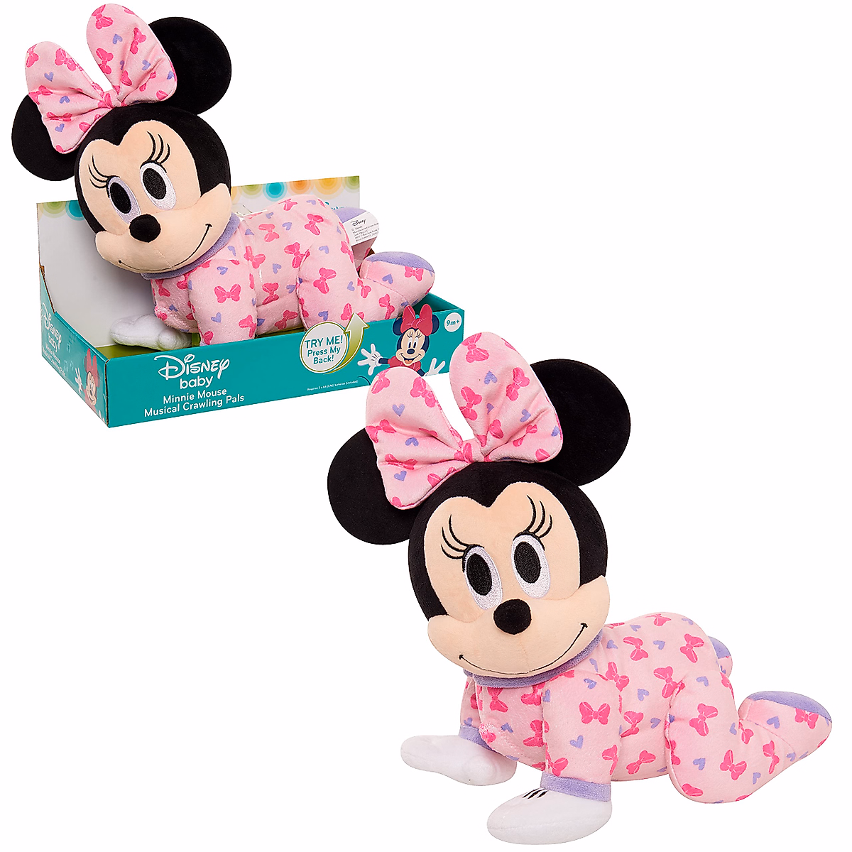 Disney Baby Musical Crawling Pals Plush, Minnie, Officially Licensed Kids Toys for Ages 09 Month by Just Play