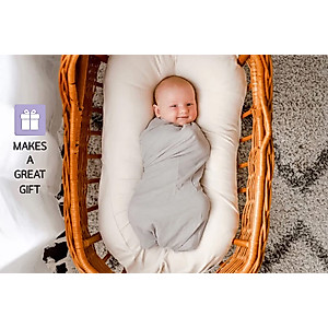 Who's That Baby 2 Pack Adjustable Baby Swaddles 0-3 Months for Newborn Boys and Girls with 2 Baby Mitten Sets, Organic Cotton | Grey and White with Black Polka Dots, Small, SB-001