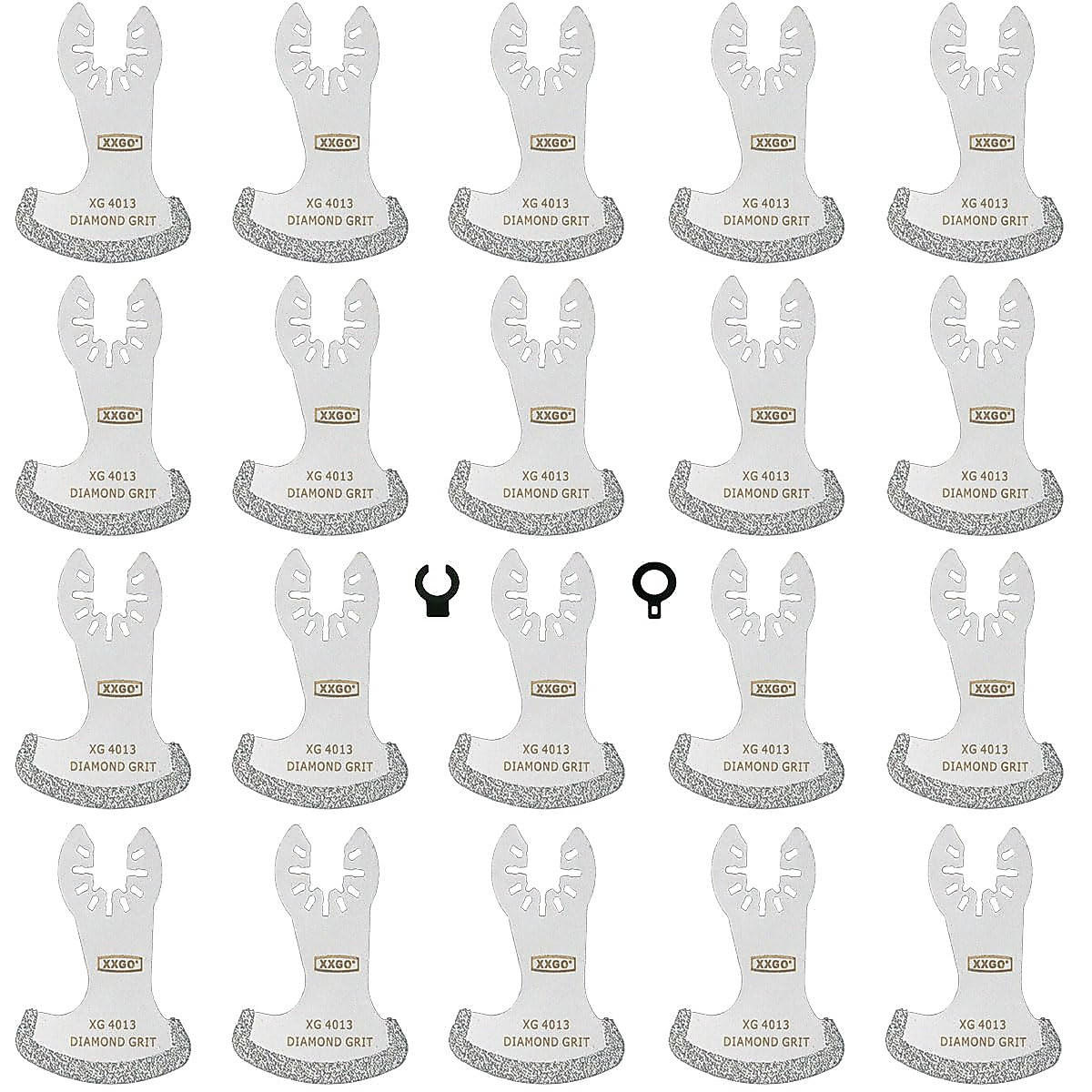 XXGO 20 Pcs Multitool Diamond Blade for Grout Removal Oscillating Tool Masonry Tile Concrete Removing Blades XG8020S