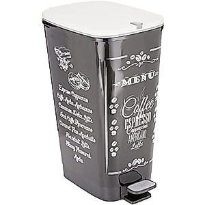 KISS KIS 8071900 1790 01 Waste Bin 45 L Chic Coffee Menu DISPLAY24 Teenager Plastic Multicolor, 29 X 44.5 X 60.5 cm