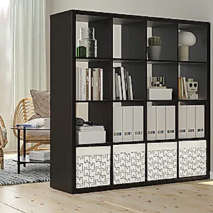 DRÖNA Box Cat Patterned/Beige 13x15x13 ' Storage Box for KALLAX Shelving Units & Cabinets, Medium