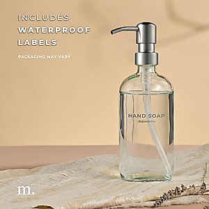 MaisoNovo Soap Dispenser 1-Piece Set | 16.9oz Clear Bottles with Silver Stainless Steel Pump