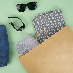 Moretoes 110pcs 16x6x12 Inches Paper Bags with Handles Bulk Large Gift Bags with Handles Brown Paper Bags for Grocery, Merchandise, Gifts