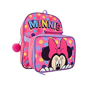 Disney Kids Backpack and Lunchbag Set Pink Minnie Mouse