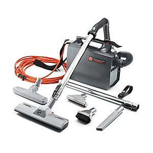 Hoover Commercial PORTAPOWER Lightweight Canister Vacuum Cleaner with Attachments, Portable Carriable Handheld Small Professional Grade Bagged, 8 Pounds, CH30000, Black