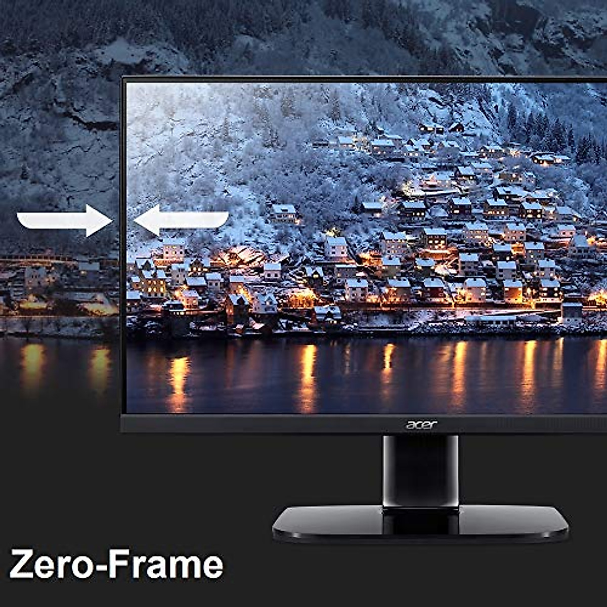 Acer KA272U biipx 27” WQHD 2560 x 1440 IPS Zero-Frame Monitor with 75Hz Refresh Rate and AMD Radeon FreeSync Technology (Display Port & 2 x HDMI 1.4 Ports) Black (Renewed)