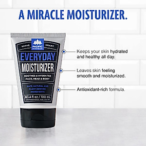 Pacific Shaving Company Everyday Moisturizer - Daily Post-Shave Moisturizer Cream for Men & Women - Hydrating Face Cream with Shea Butter, Jojoba, Avocado, & Argan Oil for Face (3.4 Fl Oz)