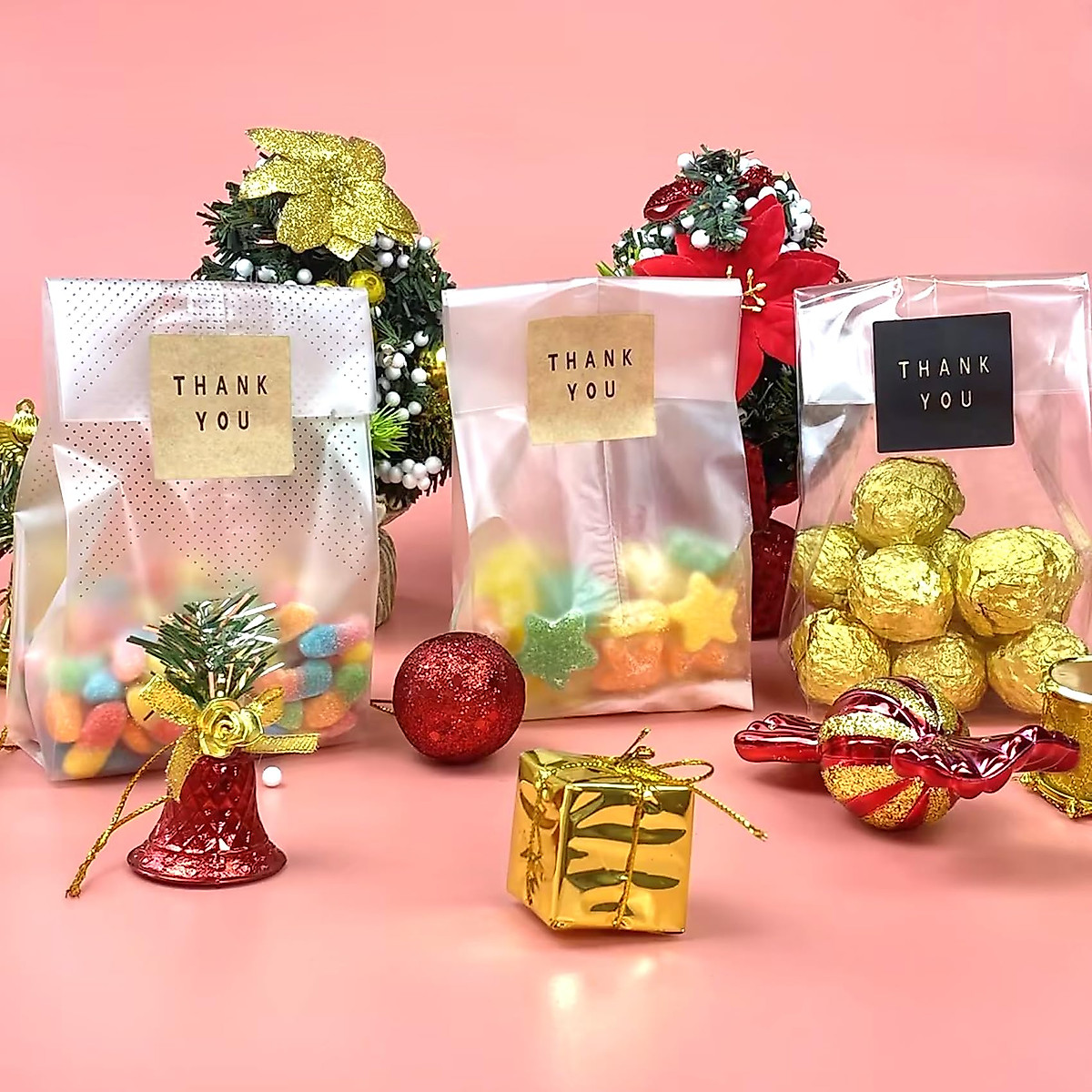 Cookie Bags, Cellophane Treat Bags, Muffin Bags, Dessert Bags, Baked Goods Bags, Translucent plastic bags for Candy, Cake