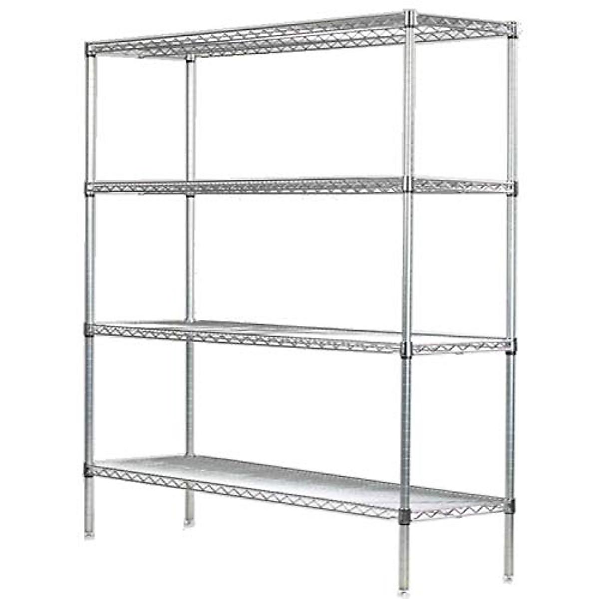 Omega 21" Deep x 30" Wide x 54" High 4 Tier Gray Starter Shelving Unit