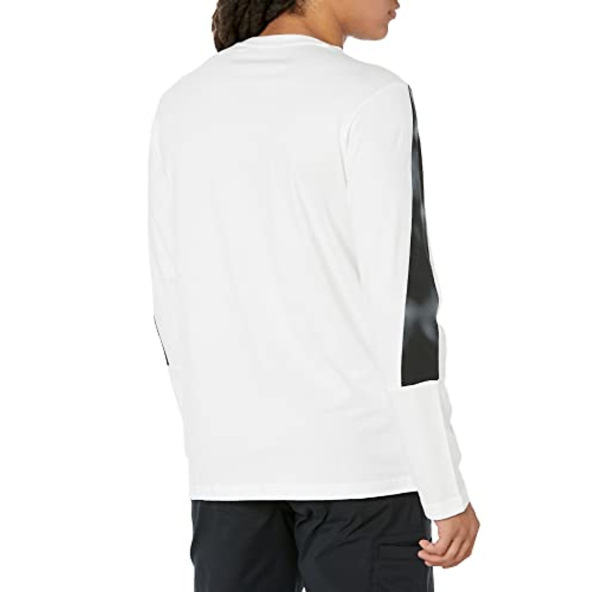 adidas Men's Essentials Camouflage Printed Long-Sleeve Tee, White/Black, Large