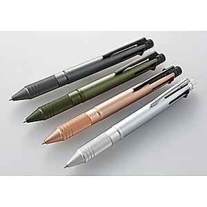 uni Jetstream 4&1 Metal Edition, 0.5mm Ballpoint Pen (Black, Red, Blue, Green) and 0.5mm Mechanical Pencil, Gun Metallic (MSXE52000A05.43)