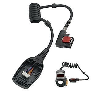 CARPSDZY RS409 Scan Cable Power Cable Replacement for Symbol RS409 RS419 Ring Barcode Scanner WT4090 WT41N0 Wearable Mobile Computer, Rugged Safe Coiled Cable with Back Cover