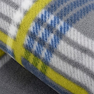 forestfish Portable Travel Blanket Airplane Compact with Bag, Fleece Throw Blanket Cozy Soft for Camping Train 60" x 40", Plaid