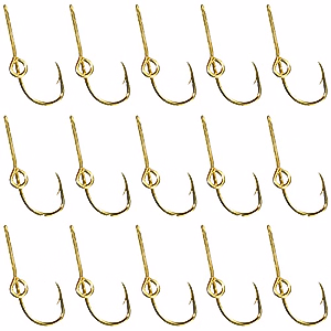 15PCS Gold Hat Clip Hats Pins Fish Hook Hooks Custom Hook Set High Carbon Steel