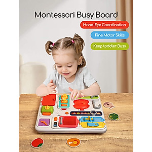 Busy Board for 1 2 3+ Year Old Baby Musical Toy for Boy Girl Montessori Travel Sensory Toys Toddlers Kitchen Fine Motor Skills