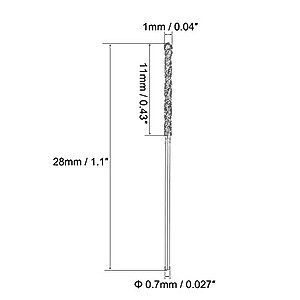 uxcell 1mm Diamond Twist Drill Bits High Speed Steel for Glass Sea Shells Stone Tiles 10 Pcs
