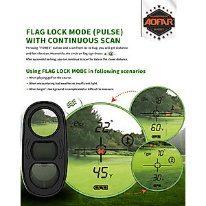 AOFAR GX-6F PRO Golf Rangefinder with Slope and Angle, Flag Lock with Pulse Vibration and Continuous Scan, 600 Yards Rangefinder for Distance Measuring, High-Precision Accurate Gift for Golfers