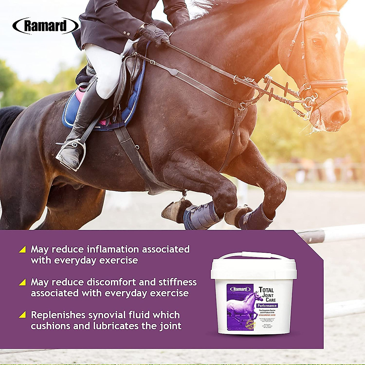 Ramard Total Joint Care Supplements - Equine Joint Supplement w/Glucosamine, Chondroitin, Chondroitin Sulfate, Vitamin C, & Hyaluronic Acid, Total Tendon Care Horse Joint Support Supplement 6.75 lbs