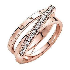 PANDORA Crossover Pave Triple Band, Clear CZ