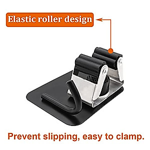 Seamaka 5PCS Broom Holder with Hangle Stainless Steel Wall Mount Mop Holder Self Adhesive ​Mop Grippers Heavy Duty Broom Hanger for Laundry Room Garden Tool Holder Bathroom Accessories Black O-009-BK