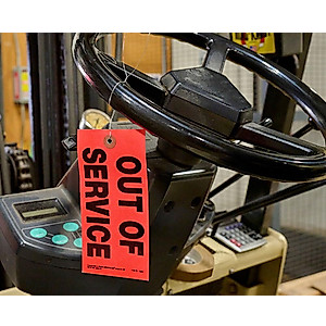 Out of Service Tags 50-pk. - 6.25" x 3.125", Red, Synthetic, 12" Tag Wires Attached
