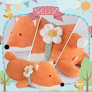 Fox Plush Toy, 26" Real Cute Stuffed Plushie Pillow Doll, Soft Fluffy Red Foxy Hugging Cushion Decor, Present for Kids and Adults