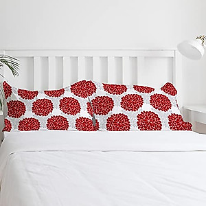 Red Dahlia Bed Bedding 4 Piece Comforter Set - Duvet Cover Set Queen Size Premium with Zipper Closure Ultra Soft, 4 Piece-1 Microfiber Duvet Cover Matching,2 Pillow Shams,1 Fitted Sheet