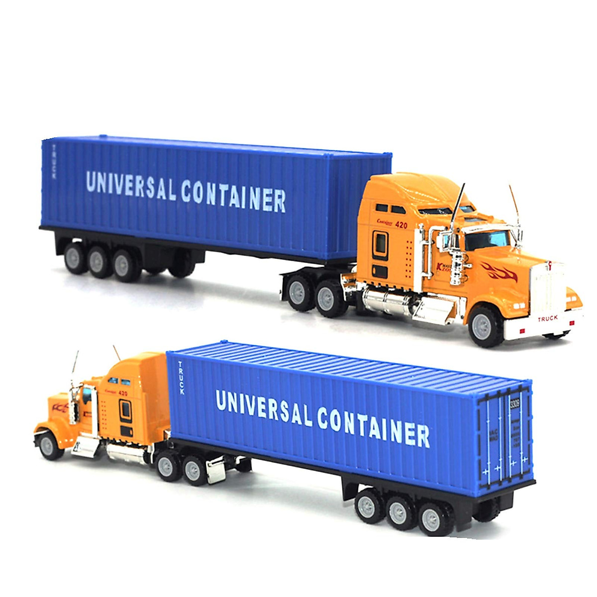 1/65 Alloy Diecast Container Truck Model Toy, Engineering Vehicle for Kids