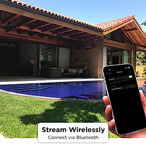 iHome IHSI-W525BT-PR-BLK Bluetooth 5.25" 150W Weatherproof Speakers, Indoor/Outdoor, Wall/Ceiling Mount, Surround Sound, Pair - for Home Parties