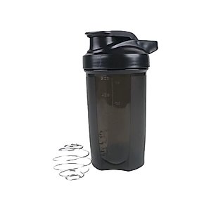 IHTISAB Blender Protein Shaker Bottle 20oz With Wire Whisk Ball, Drink Protein Shaker Pre And Post Workout, Mixes Cocktail Smoothies Shakes, BPA Free