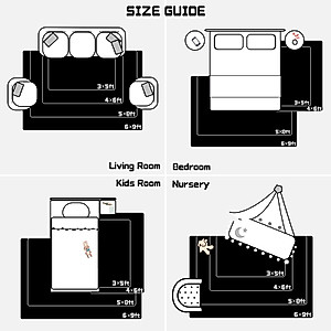 Lascpt Area Rugs for Living Room, Super Soft Fluffy Fuzzy Rug for Bedroom, Cream White Furry Shag Rug 6x9, Plush Carpet Home Decor for Girls Kids Dorm Room, Accent Indoor Non-Slip Baby Nursery Rug