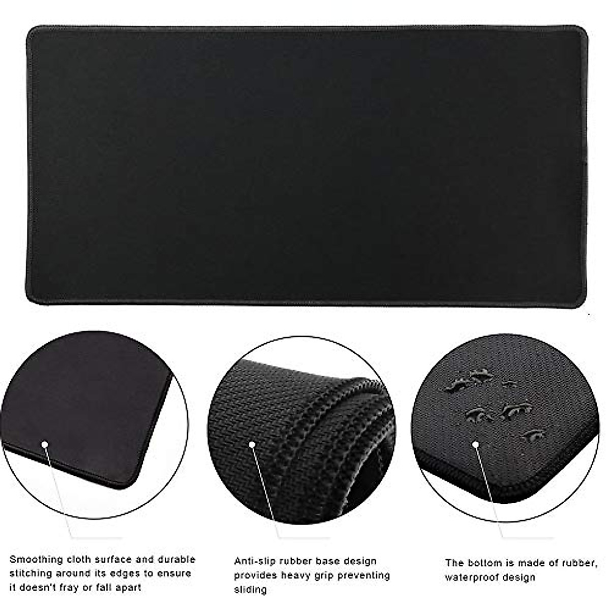 KINPLE Large Gaming Mouse Pad, Extended Soft Keyboard Mat Desk Pad Mousepad for PC Laptop Study Computer Gamer (90x40 j-001)