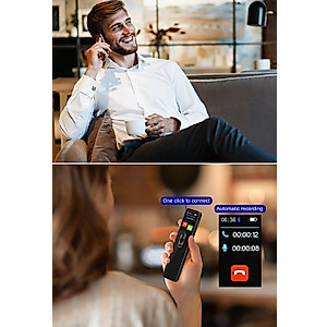 64GB Digital Voice Recorder, 3072KBPS Voice Activated Recorder One-Touch Recording with Playback, Noise Cancellation with Password, Bluetooth, Dictaphone Recorder for Lectures, Meetings, Interviews