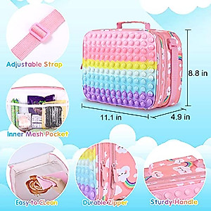 Girls Lunch Boxes for School,Pop Kids Lunch Box Bag for little Girls Back to School,Insulated Lunch Bag Box Tote for Kids School Travel Gifts,School Supplies Leakproof Cooler Bag Girls Lunch Box