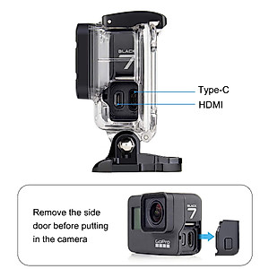 GEPULY Skeleton Protective Housing Case for GoPro Hero 7 Black, Hero 6 Black, Hero 5 Black, Hero (2018) Action Camera - Skeleton Housing Case Offers Better Audio Recording and Heat Dissipation