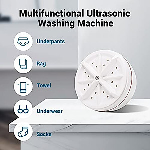 Portable Washing Machine,Portable Ultrasonic Turbo Washing Machine,Mini Washer for Travelling,Camping,Business Trip.Mini Washing Machine for Cleaning Sock,Underwear,Small Rags,Towel