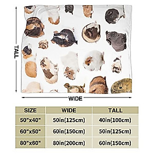 Guinea Pig Soft Throw Blanket for Kids and Adult Anime Ultra Cozy and Luxury Decorative Throw Blanket for Couch,Bed,Car and Sofa 60"x50"